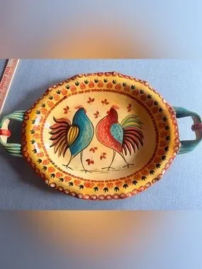 Neiman Marcus | Dining | Neiman Marcus Ceramic Platter With Roosters ...